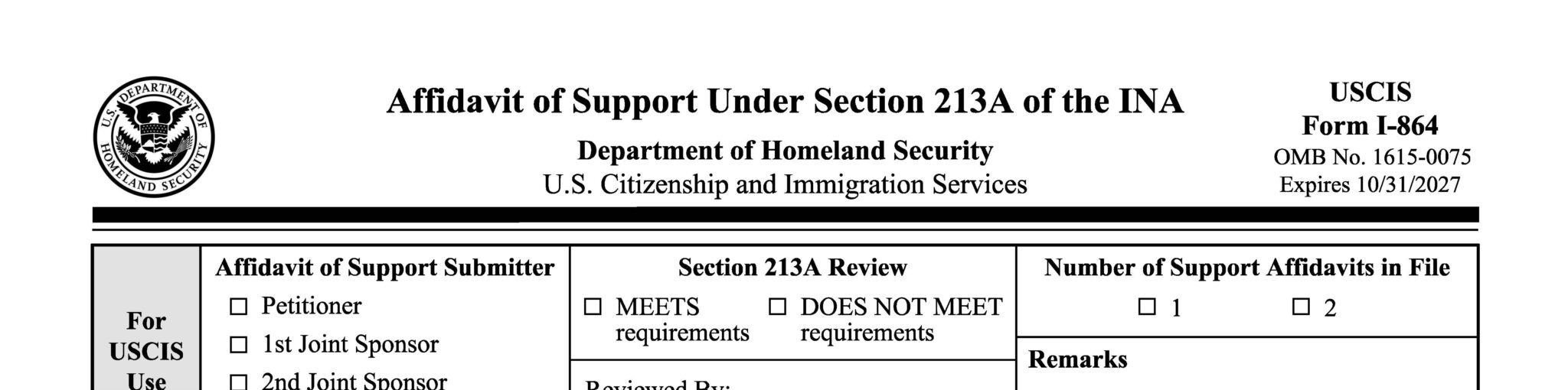 I-864 Affidavit of Support: What It Is and When It’s Required - GS LAW, APC