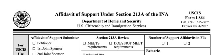 I-864 Affidavit of Support: What It Is and When It’s Required - GS LAW, APC